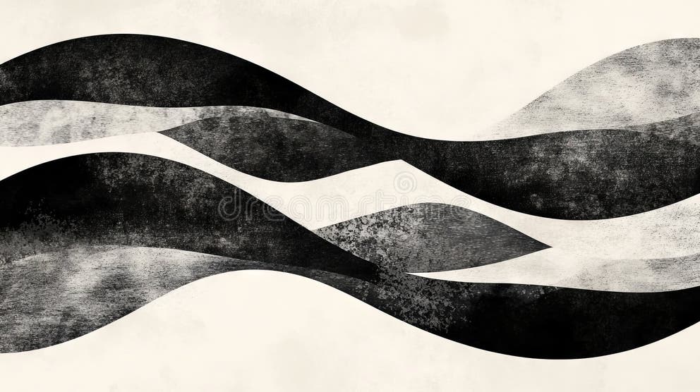 Dark Waves Flow Smoothly into One Another, Forming a Fluid Shape Stock ...