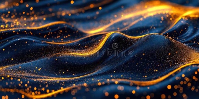 Dark Waves with Gold Dust stock illustration. Illustration of gold ...