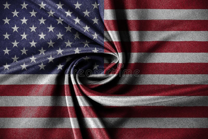 Dark Wavy Flag and Close-up of Ruffled American Flag Windy Stock Photo ...
