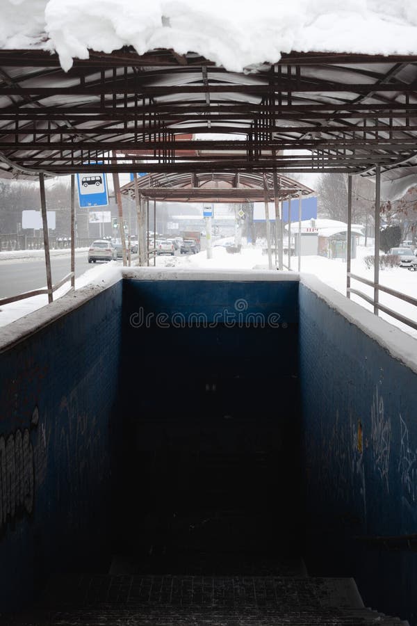 Dark Way Down Blue Underground Passage Stock Photos - Free & Royalty ...