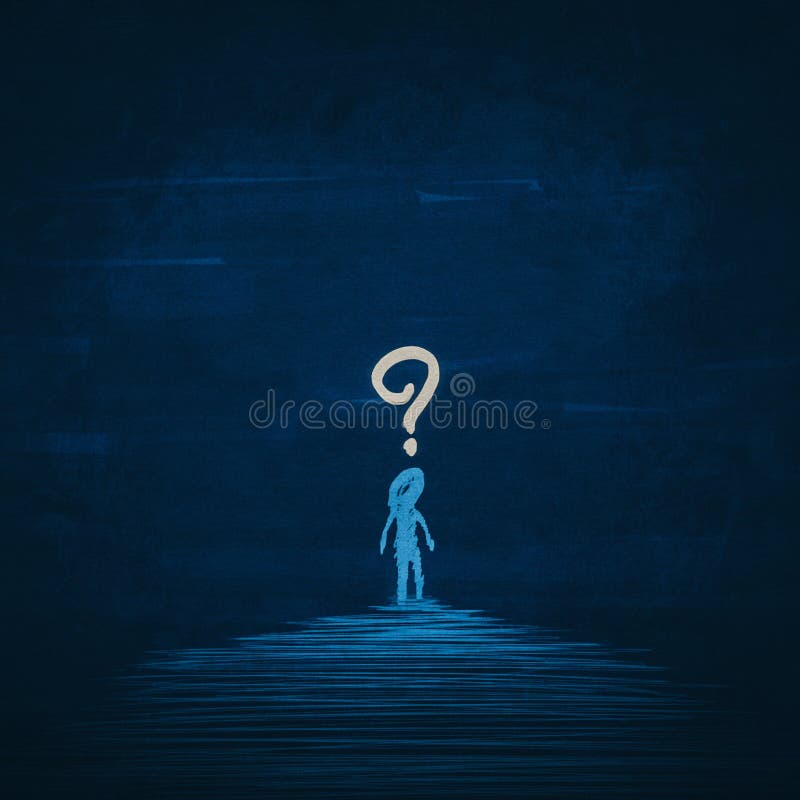 Dark Way with Question and Problem Stock Illustration - Illustration of ...
