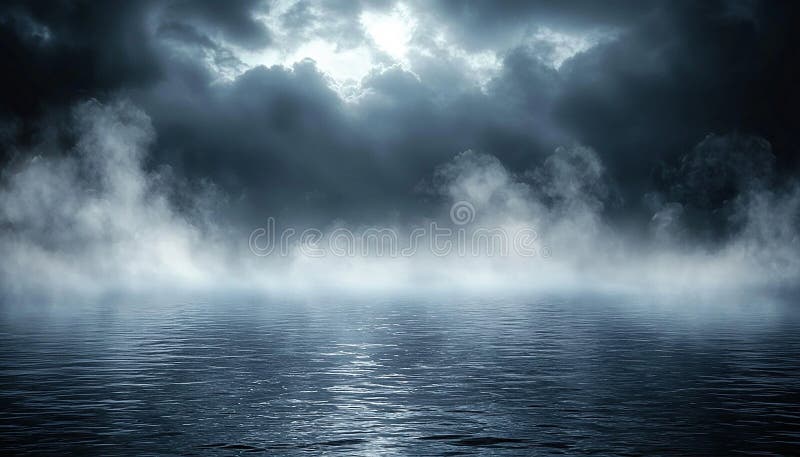 Dark Weather, Ominous Sky, Mysterious Reflection in Water Generated by ...