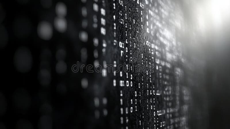 Dark Web Binary Code Stream Flowing on Abstract Technology Background. Digital Data Concept ...