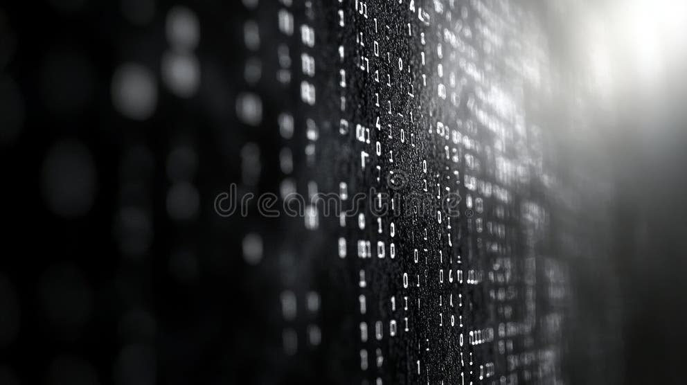 Dark Web Binary Code Stream Flowing on Abstract Technology Background. Digital Data Concept ...