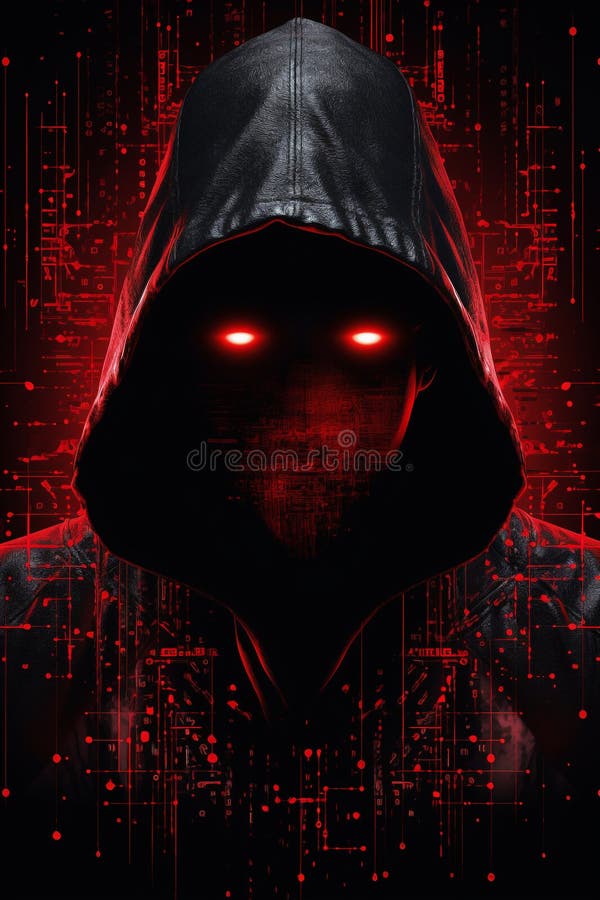 The Dark Web Hooded Hacker Banner Stock Photo - Image of theft, safety ...