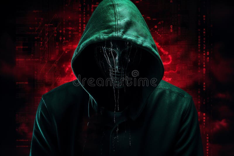 The Dark Web Hooded Hacker Banner Stock Illustration - Illustration of ...