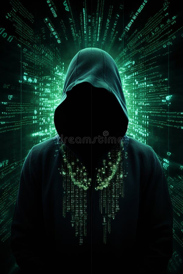 The Dark Web Hooded Hacker Banner Stock Image - Image of danger ...