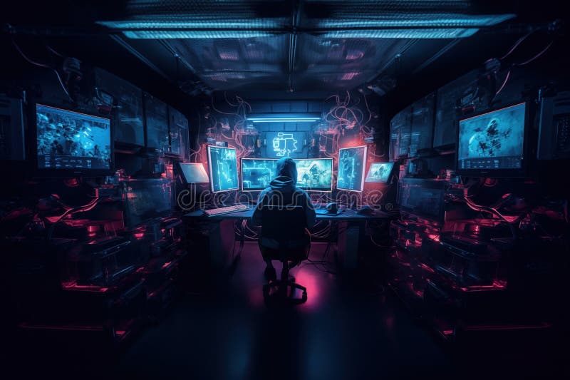 Dark Web Hooded Hacker Cyber War Concept Stock Photo - Image of flaw ...