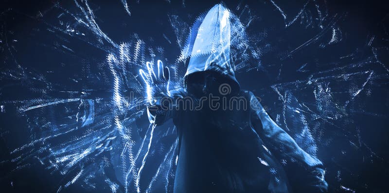 The dark web hooded hacker stock photo. Image of bills - 130129432
