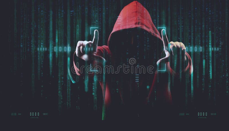 The dark web hooded hacker stock photo. Image of encryption - 130130466