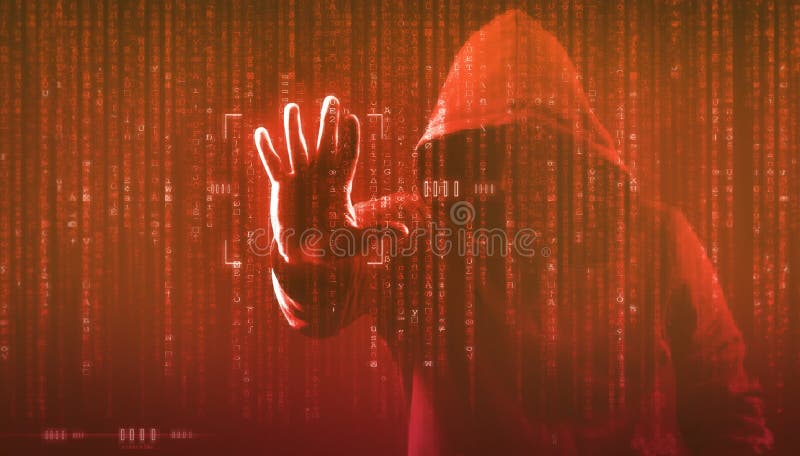 The dark web hooded hacker stock photo. Image of connection - 130130654