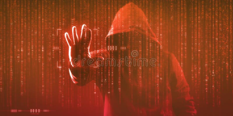 The dark web hooded hacker stock photo. Image of high - 130130762