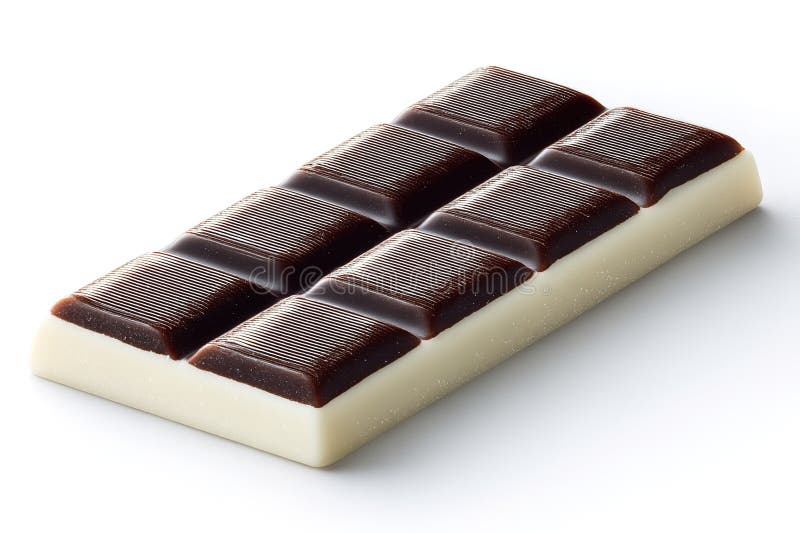 Dark and White Chocolate Bar with Textured Squares Displayed on a Clean ...