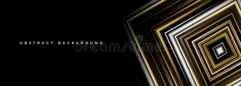 Dark Wide 3D Abstract Luxury Background with Geometric Square Shapes ...