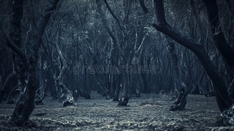 Dark Wild Wood Background, Mysterious Place Scenery . Generative Ai ...