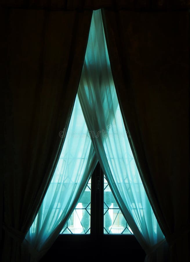 Beautiful Old Window With Varnished Frame And Iron Bars Stock Image ...