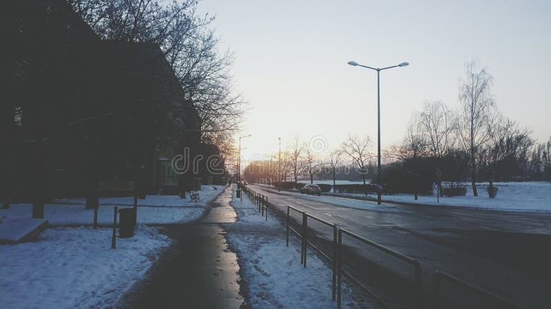 Almost dark stock photo. Image of winter, evening, landscape - 74878098