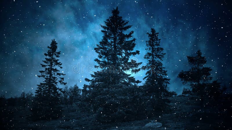 Dark Winter Night Background Loop Stock Footage - Video of landscape ...