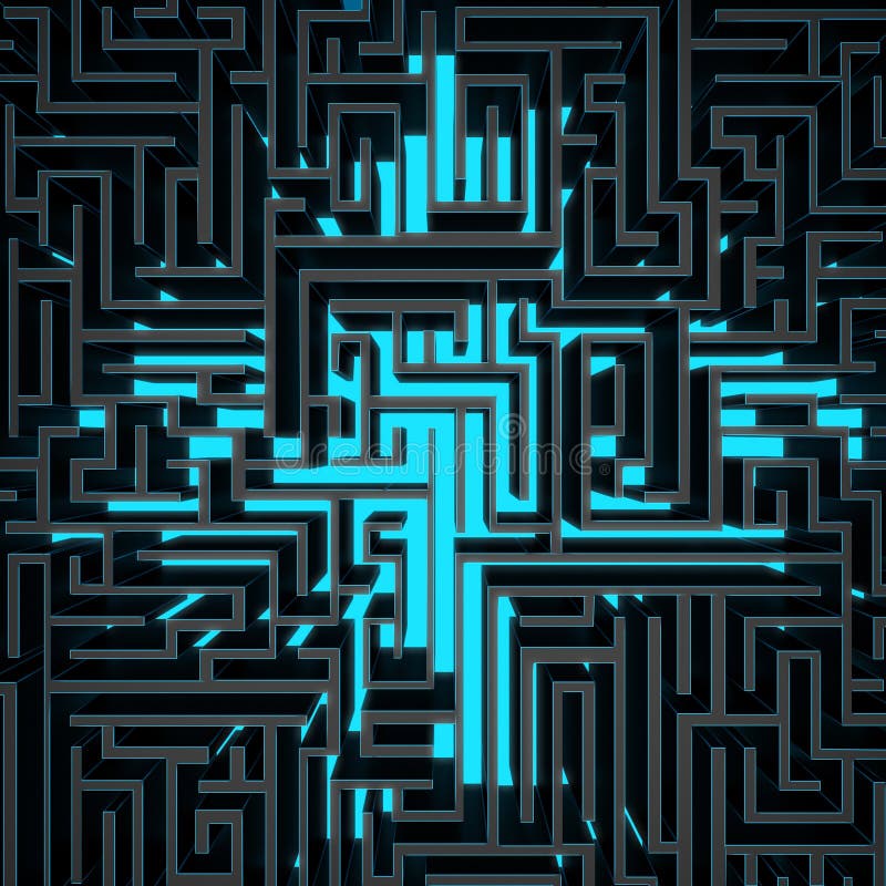 Dark wire maze top view stock illustration. Illustration of background ...