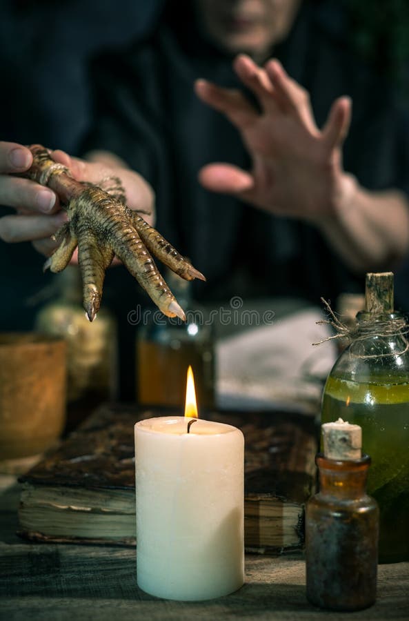 Dark Witch at Work: Black Magic Woman Makes the Witchery by Mixing ...