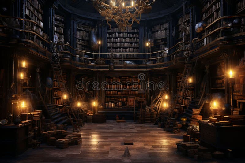 Dark Wizards Library a Dark Wizards Library Stock Illustration ...
