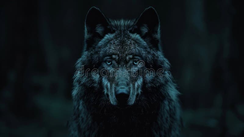 Majestic Black Wolf Dark Forest Stock Photos - Free & Royalty-Free ...