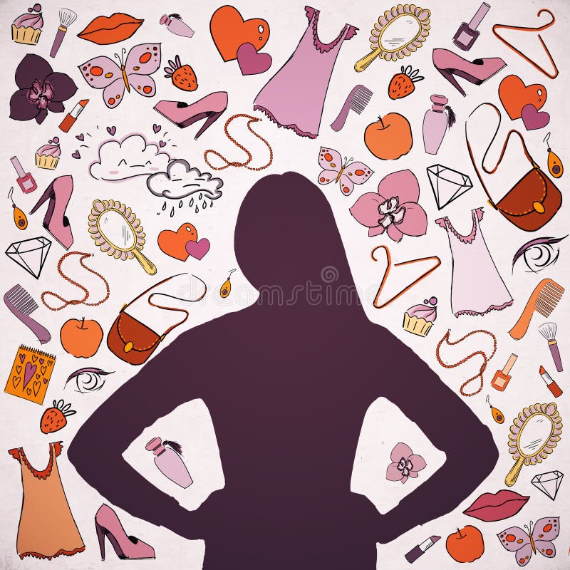 Girly Stuff Background Stock Illustrations – 332 Girly Stuff Background ...