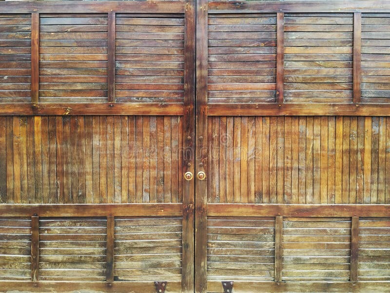 Weathered Wooden Gates with Multiple Panels Stock Image - Image of ...