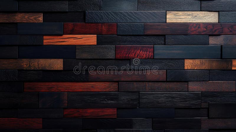 Dark Wood Creates a Rustic and Textured Wall with Various Colors of ...