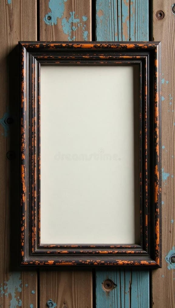 Dark Wood Frame, Distressed Finish, Simple Design, Design, Wood, Frame Stock Illustration ...