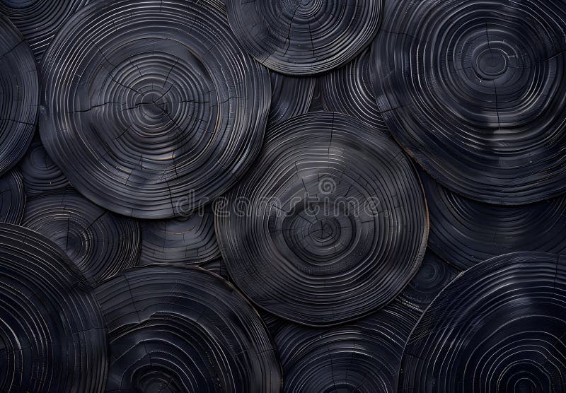Dark Wood Grain Pattern, Circular Texture Background Stock Illustration ...