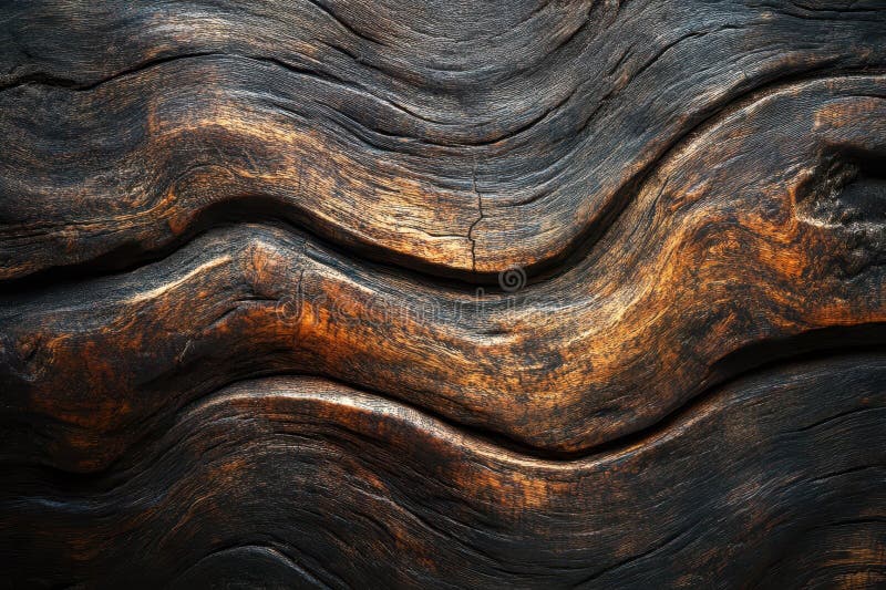 Dark Wood Grain Texture Deep Brown and Black Waves Natural Pattern ...
