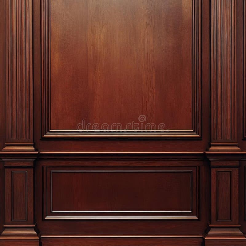 Dark Wood Paneling with Decorative Molding Stock Illustration - Illustration of woodgrain ...