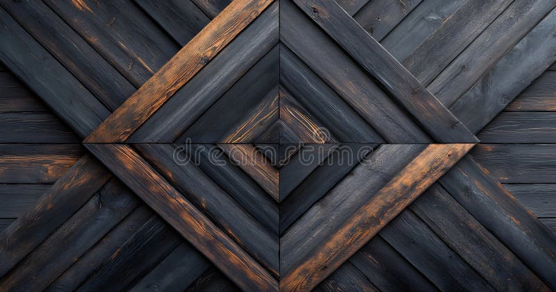 Dark Wood Pattern with Symmetrical Diamond Shapes Stock Illustration ...