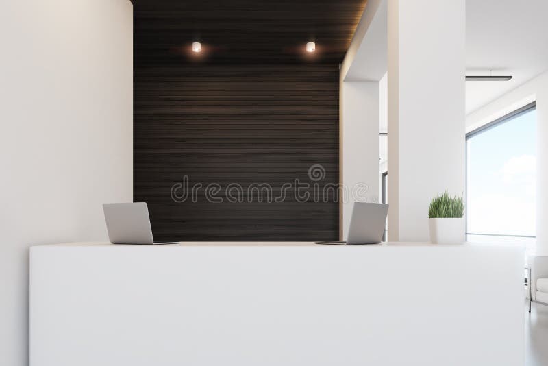 Dark Wood Reception, Close Up Stock Illustration - Illustration of ...