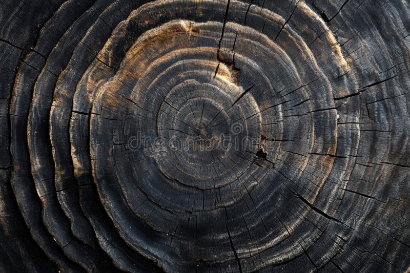 Dark Wood Texture Shows Growth Rings and Natural Patterns with Time ...