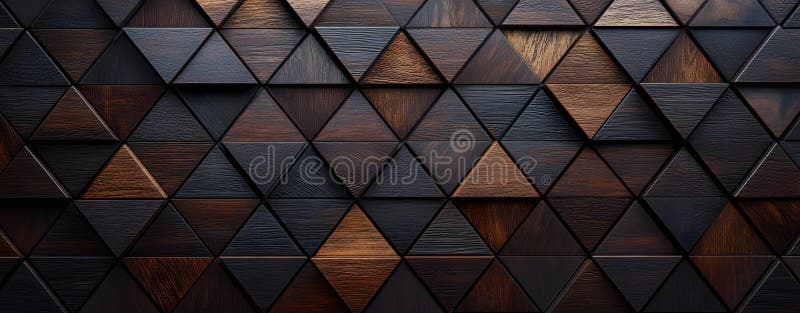 Dark Wood Triangle Pattern Wall Stock Illustration - Illustration of ...
