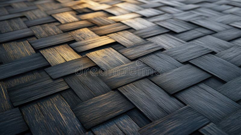 Dark Wood Weave Creates Intricate Pattern with Light and Shadow ...