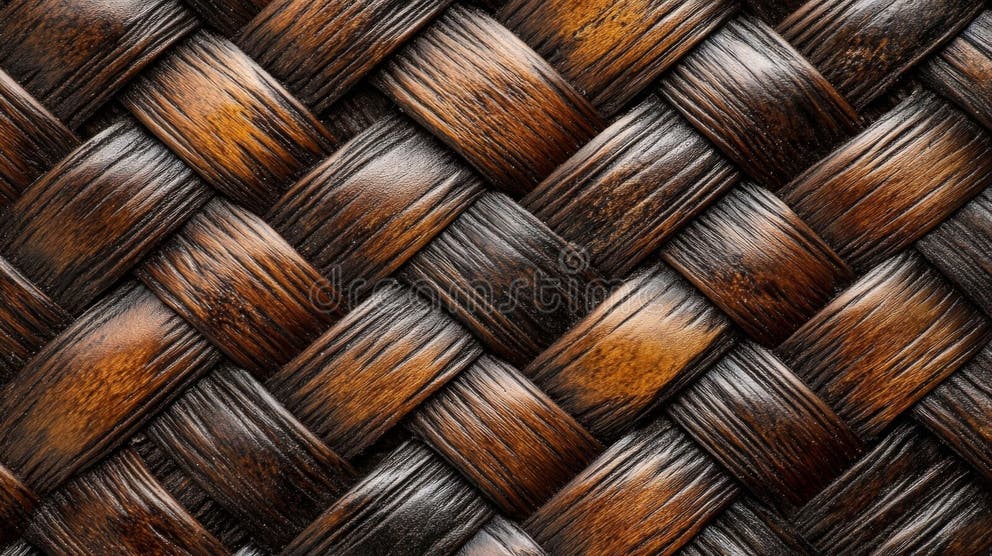 Dark Wood Woven Pattern Intertwined Strips Stock Illustration ...