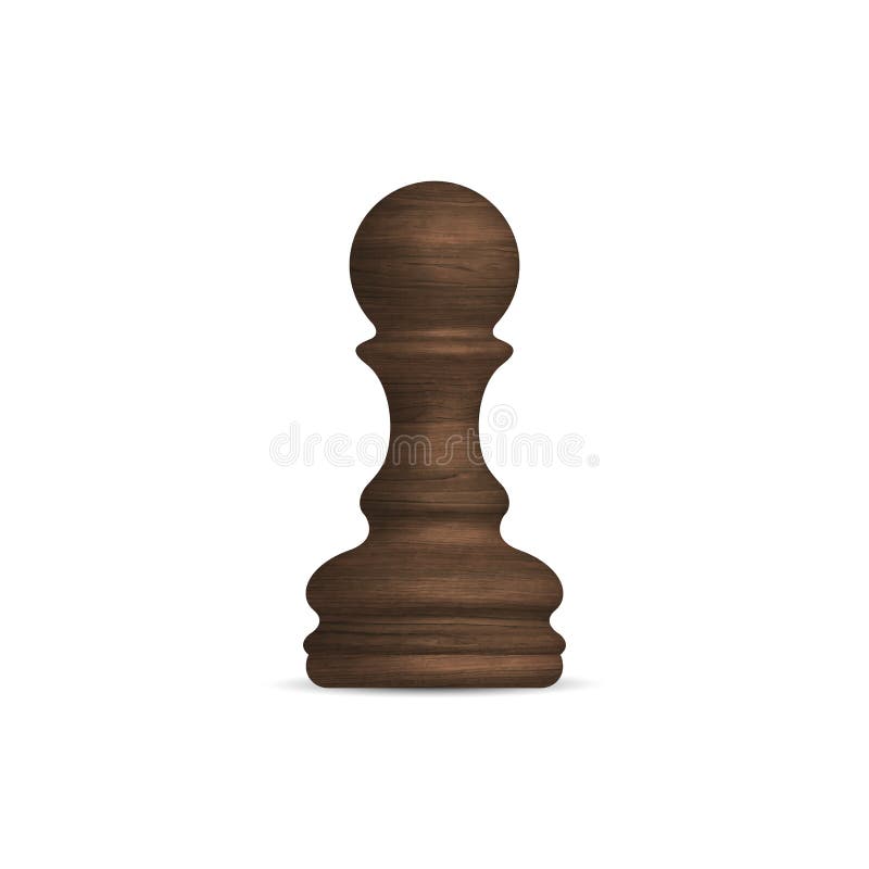 Dark Wooden Chess Piece Pawn, Vector Illustration Stock Vector ...
