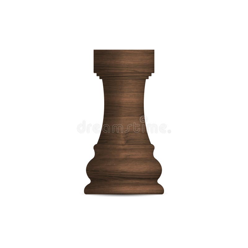Dark Wooden Chess Piece Rook, Vector Illustration Stock Vector ...