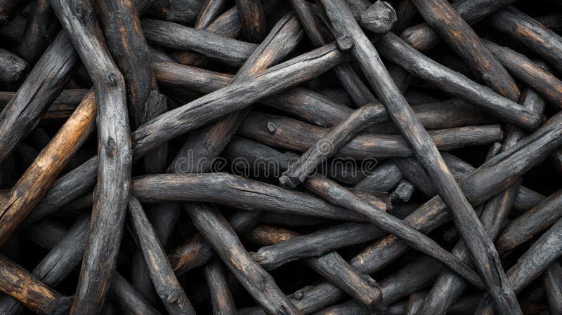 Dark Wooden Sticks Intertwined Forming a Pattern Stock Illustration ...