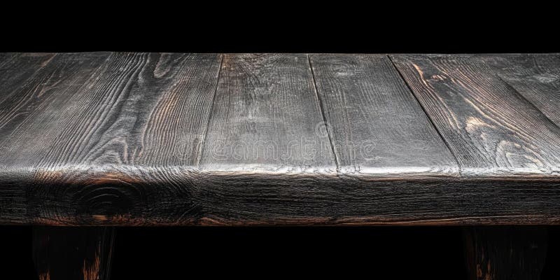 Dark Wooden Table Shows Rustic Texture with Black Background, Wood ...
