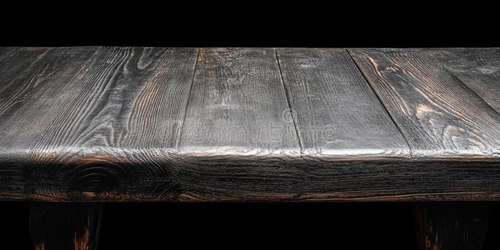 Dark Wooden Table Shows Rustic Texture with Black Background, Wood ...