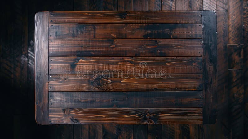 Dark Wooden Table Top Shot Overhead Birds Eye Top Down Empty ...