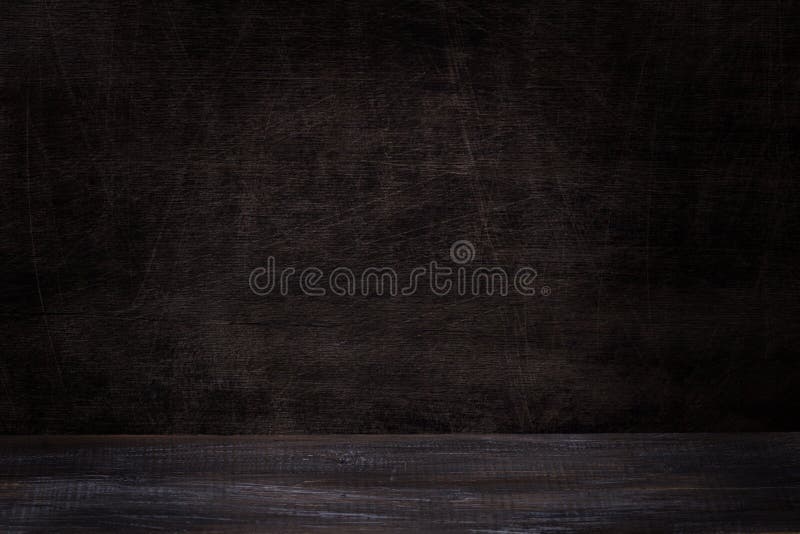 Dark Wooden Table and Wall Perspective, Empty Stock Image - Image of ...