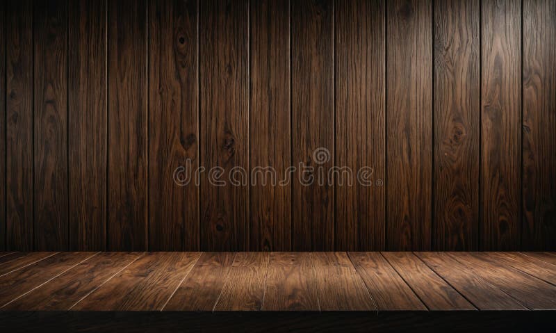 A Dark Wooden Tabletop with a Wood Grain Pattern Sits in Front of a ...