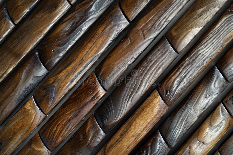 Dark Wooden Texture Background. Abstract Pattern of Diagonal Boards ...
