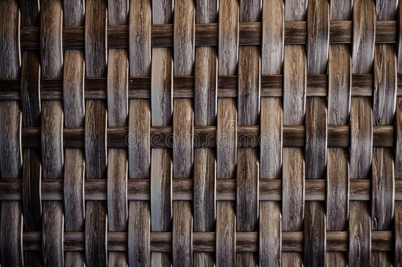 Dark Wooden Texture of Rattan with Natural Patterns Stock Image - Image ...