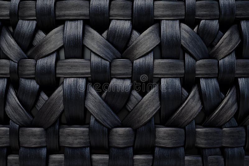 Dark Woven Texture Background. Close-up of Intricate Black Weave ...